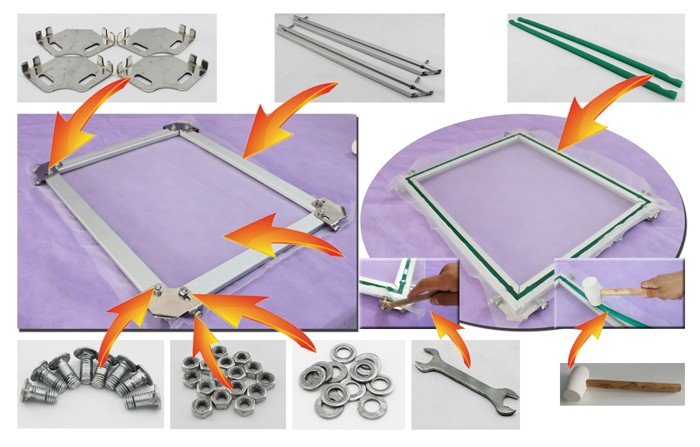 16x20 inches silk screen printing self tensioning self-stretching frame