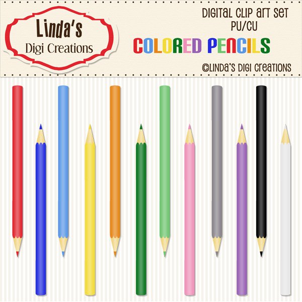 Colored Pencils (Clip Art Set)