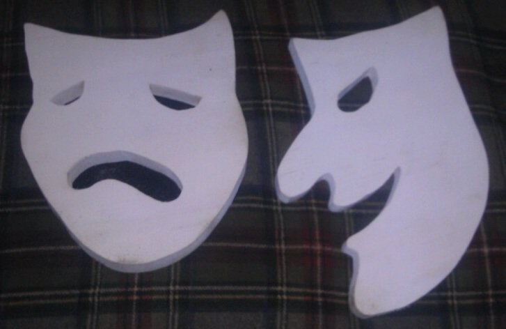 Set of Laugh Now Cry Later Theater Mask.