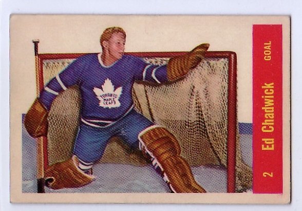 Ed Chadwick 1957 Parkhurst #T2 Rookie RC Maple Leafs Tough Pull!