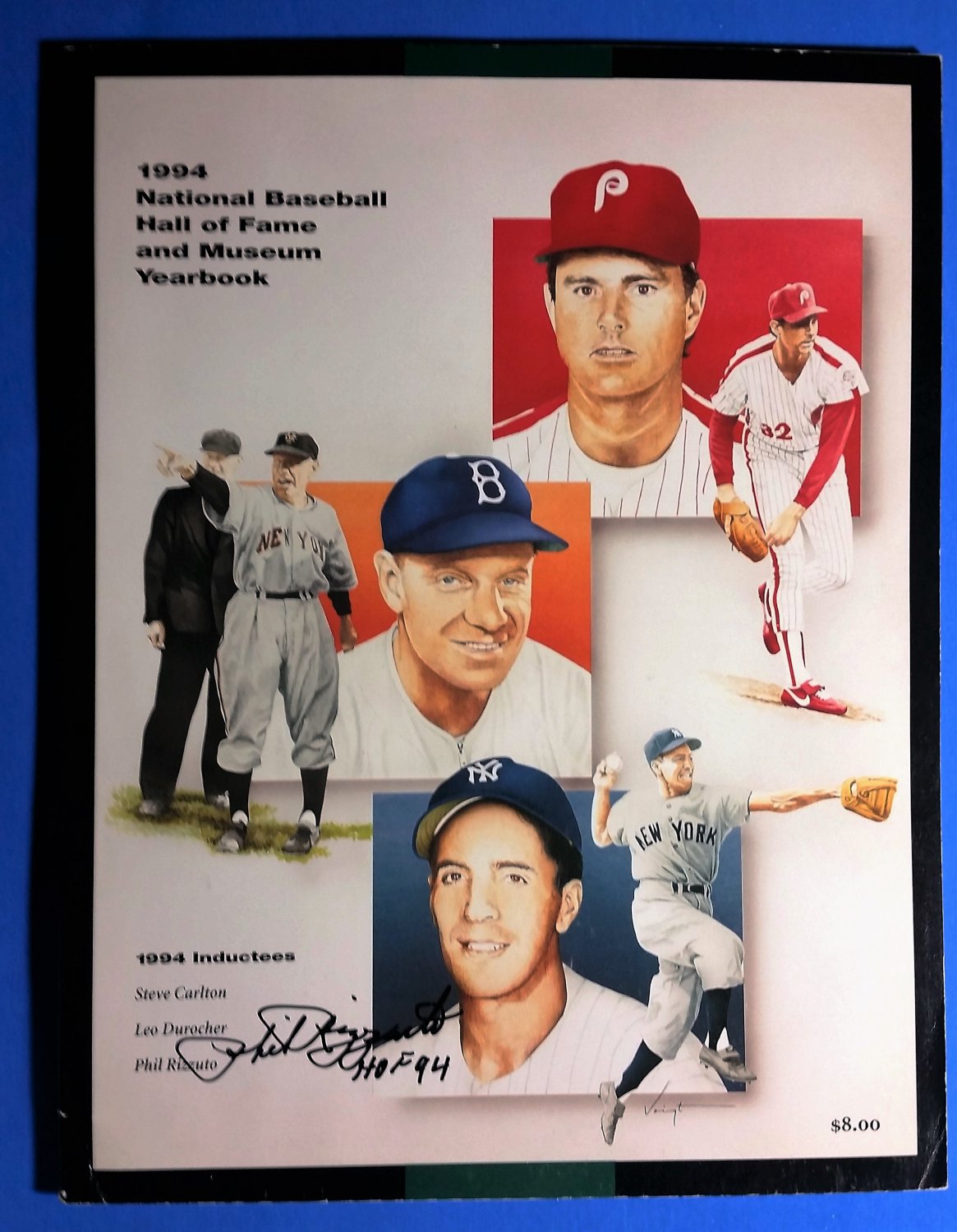 Phil Rizzuto signed 1994 Baseball Hall of Fame Yearbook w/ Inscription ...