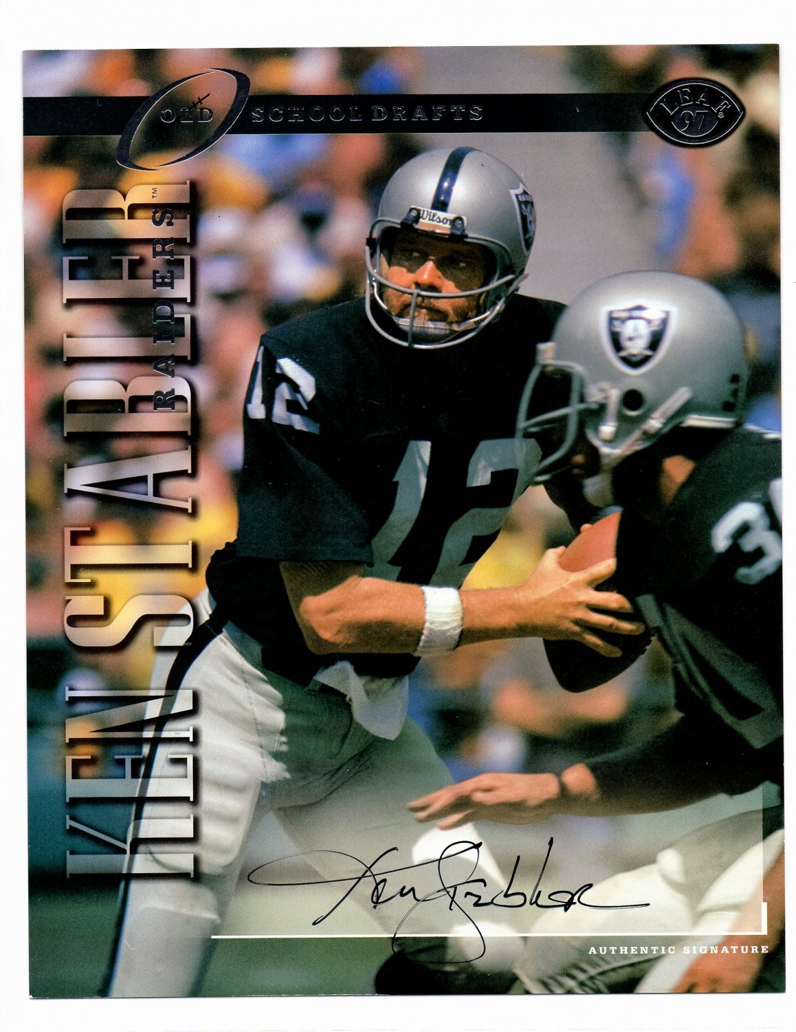 Ken Stabler 1997 Leaf Old School Drafts Authentic Signatures #11 ...