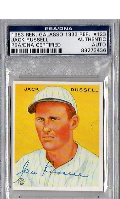 Jack Russell PSA/DNA Signed 1933 Goudey Reprint Authentic Autograph ...