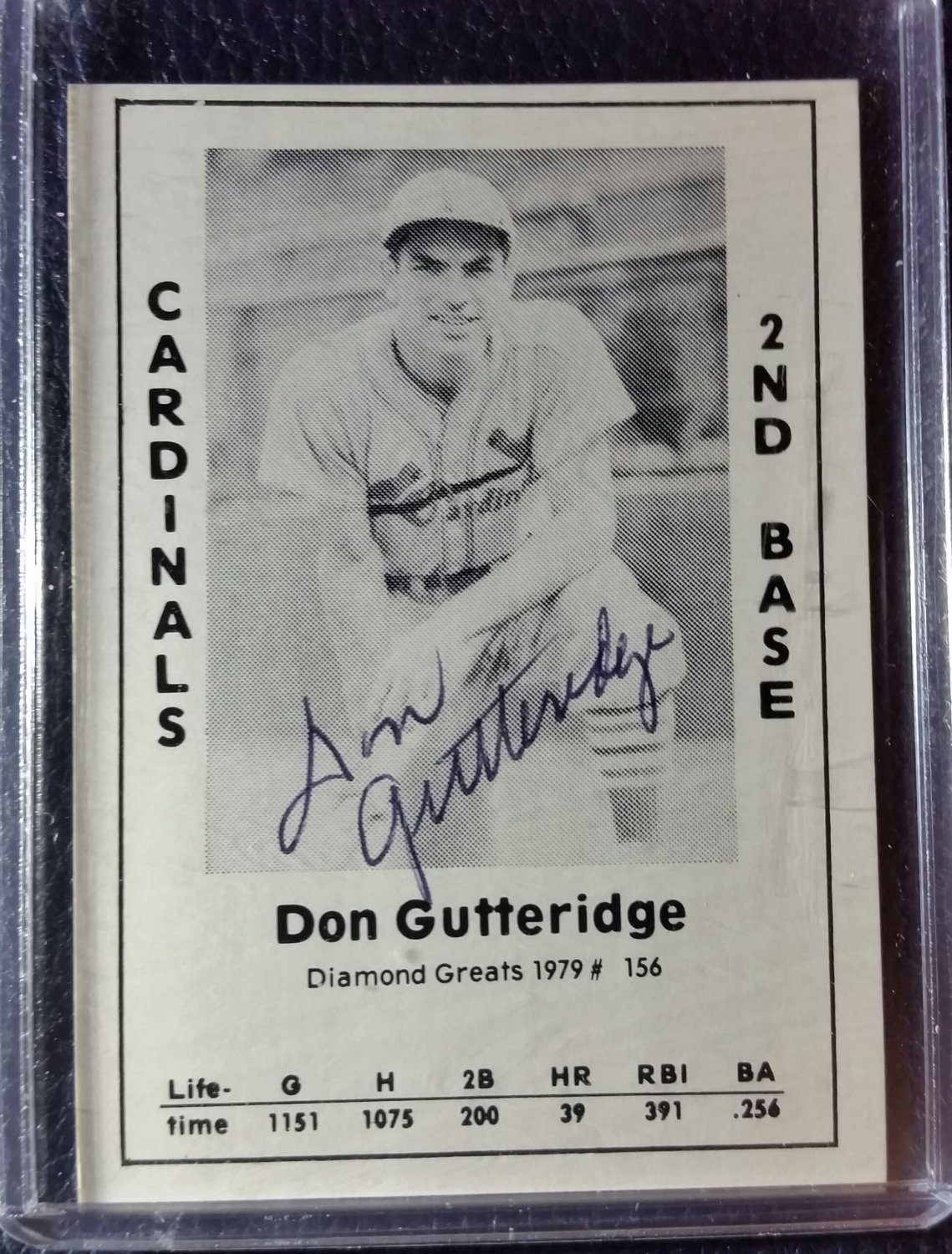 Wally Berger Signed 1979 Wallin Diamond Greats #201 Authentic Autograph ...