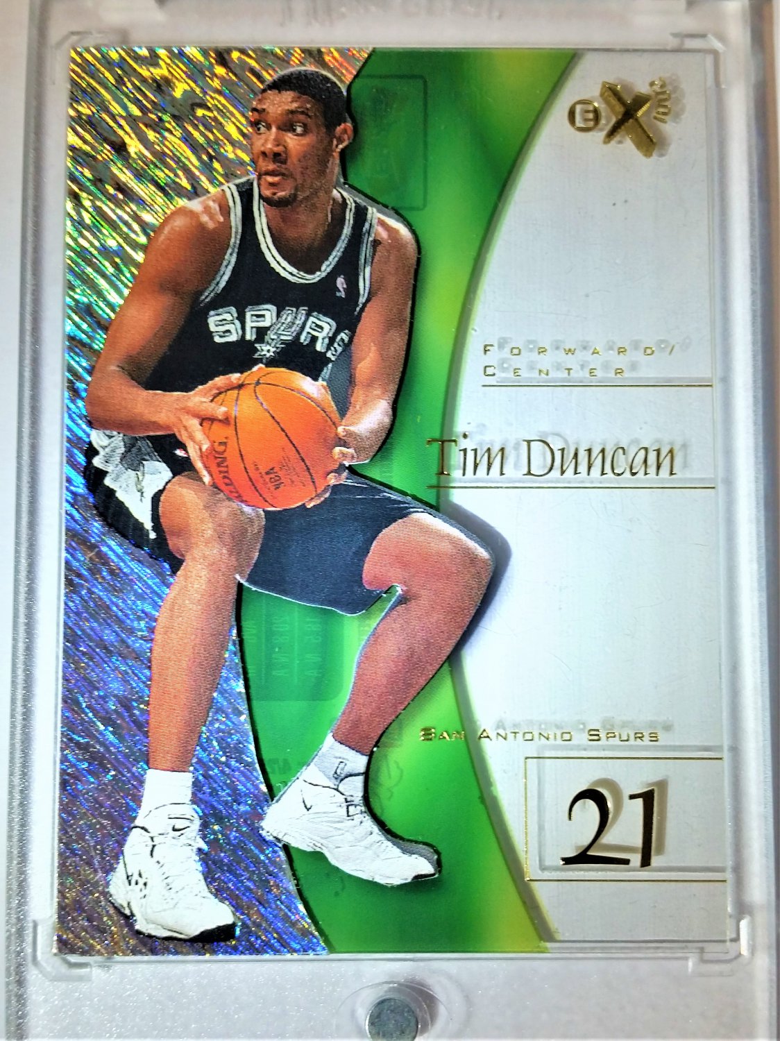 Tim Duncan RC 1997-98 EX 2001 RC #75 Spurs Rookie