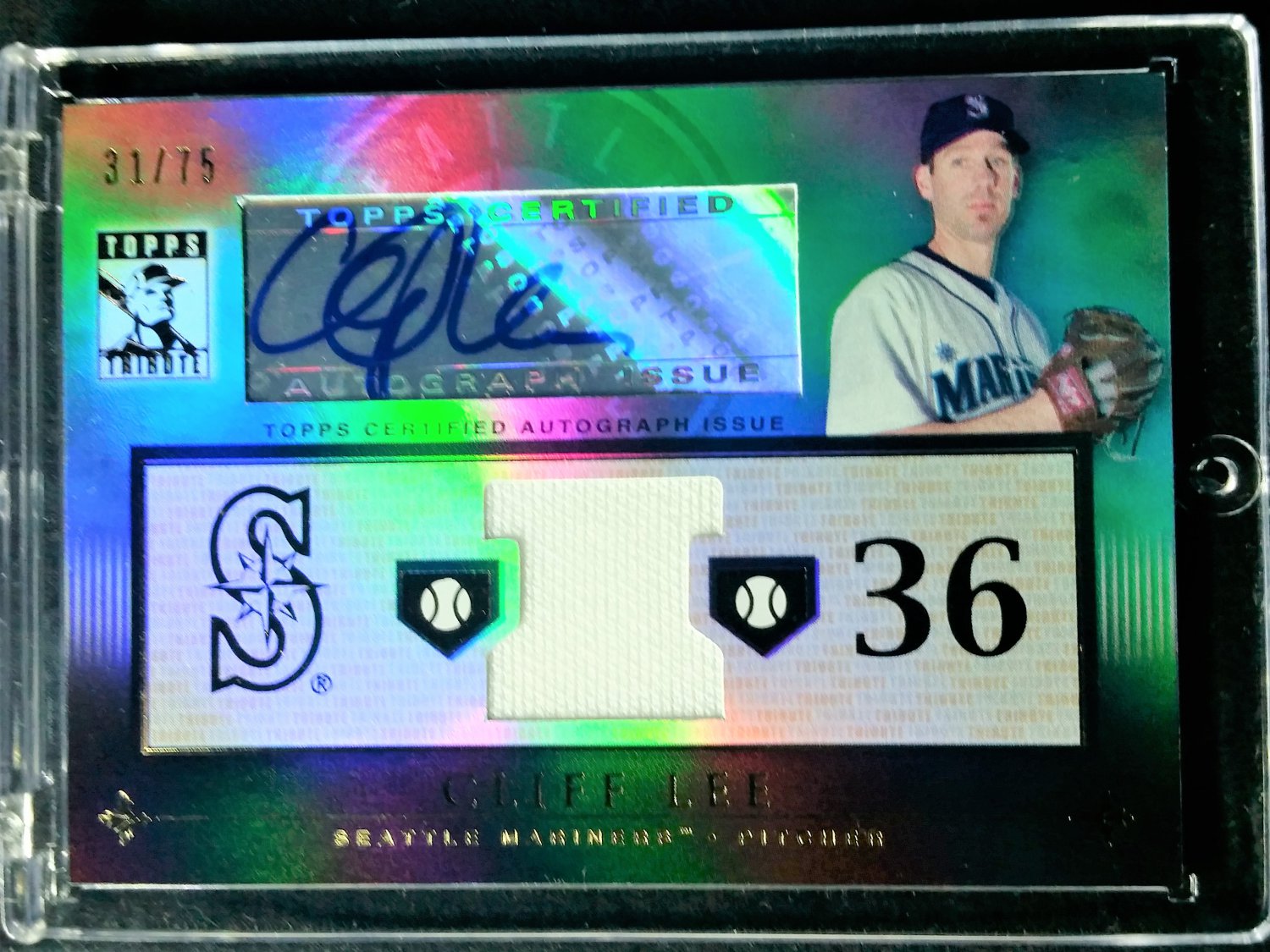 Cliff Lee /75 Auto 2010 Topps Tribute Autographed Relic #TAR-CL ...