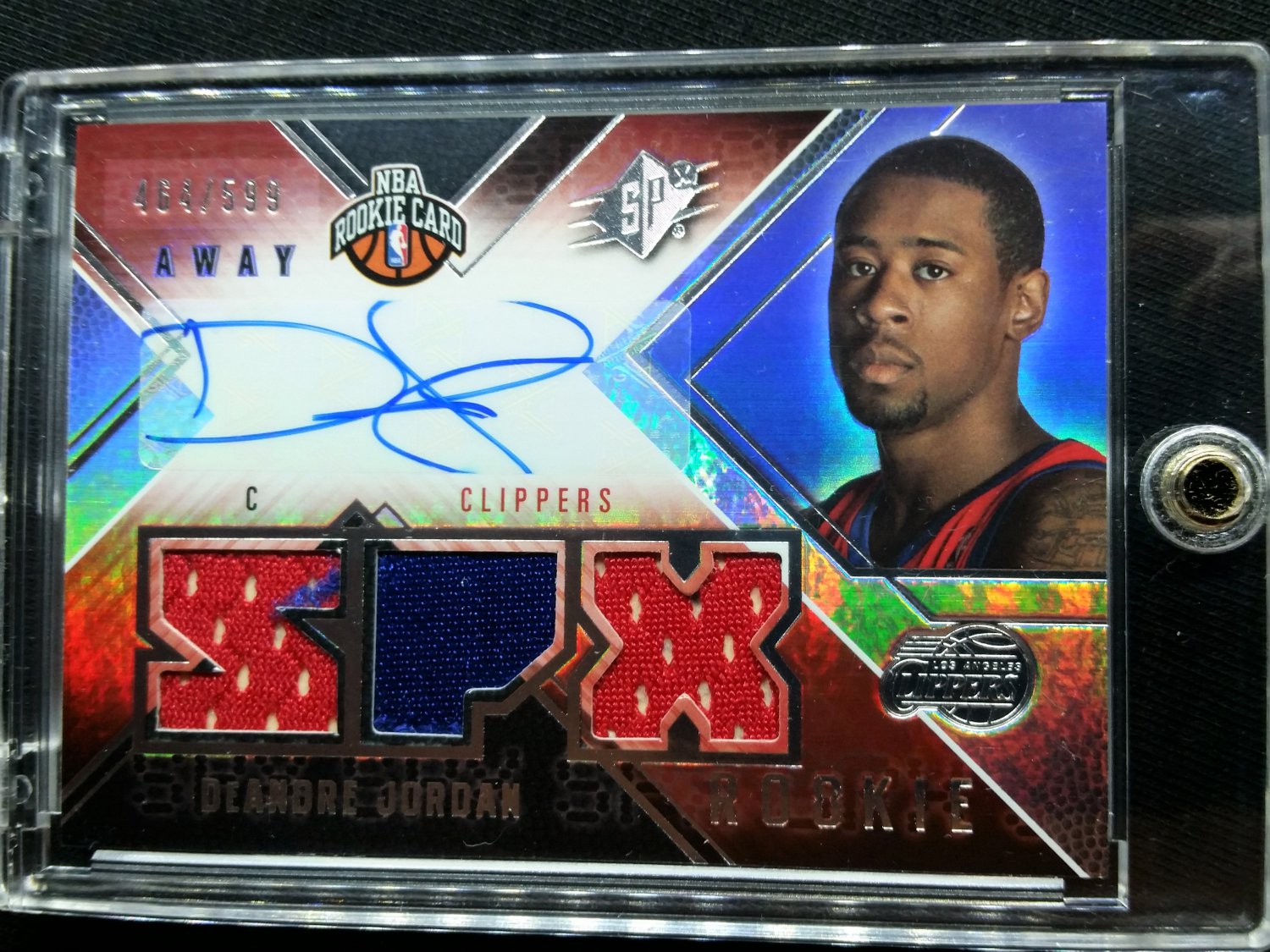 DeAndre Jordan RC Auto 2008-09 SPx Rookie Autographs #174 Clippers
