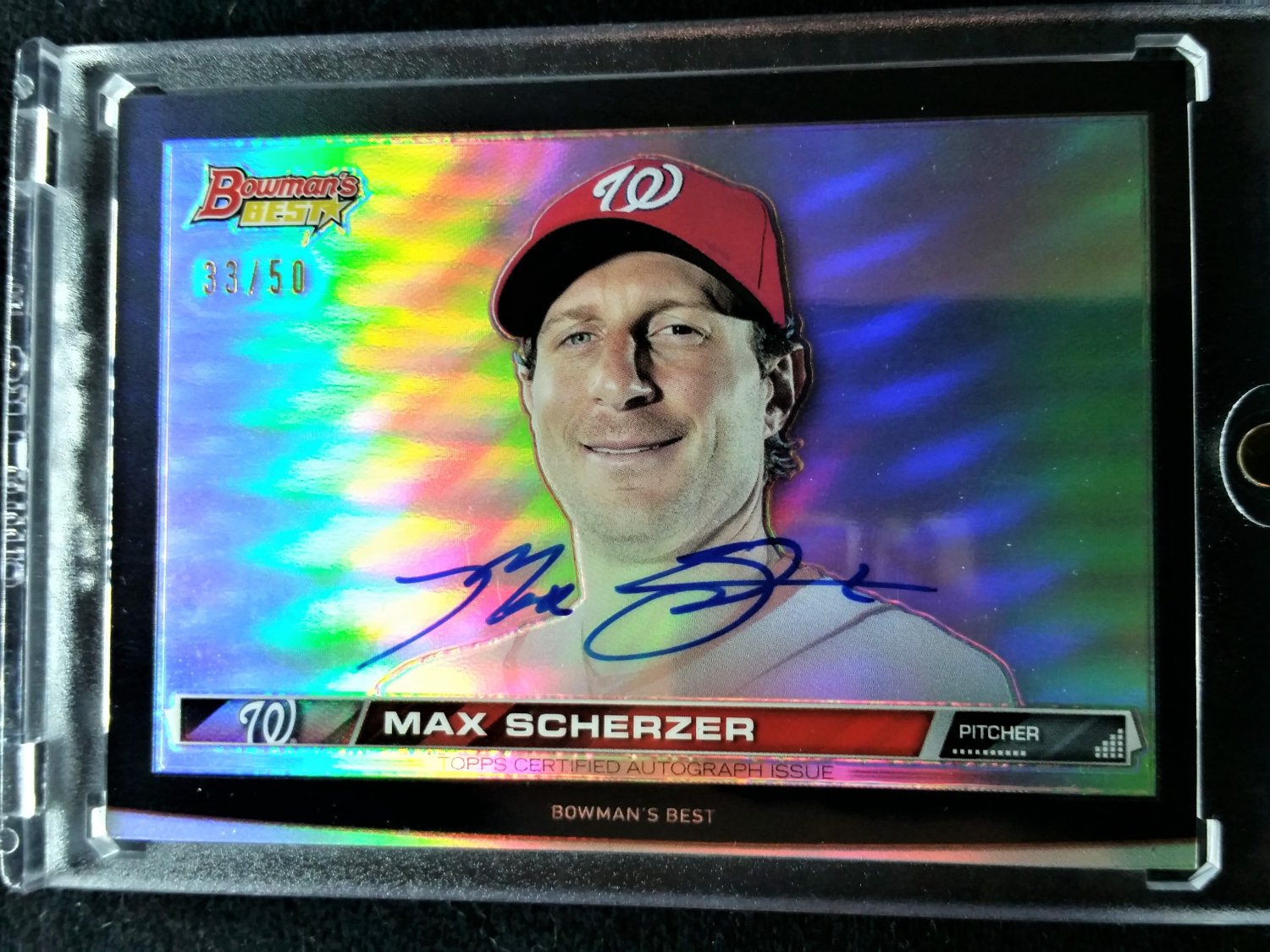 Max Scherzer /50 Auto 2015 Bowman's Best Hi Def Refractor Autographs ...