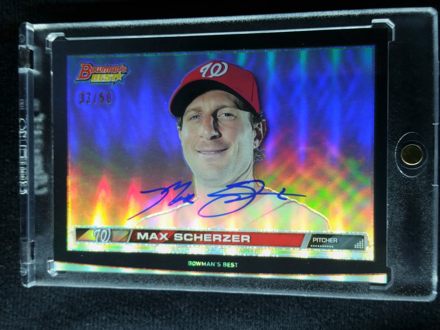 Max Scherzer /50 Auto 2015 Bowman's Best Hi Def Refractor Autographs ...