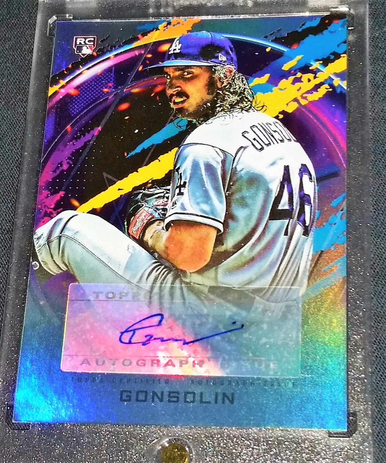 Tony Gonsolin RC Auto 2020 Topps Fire Rookie Autographs Dodgers + Topps ...
