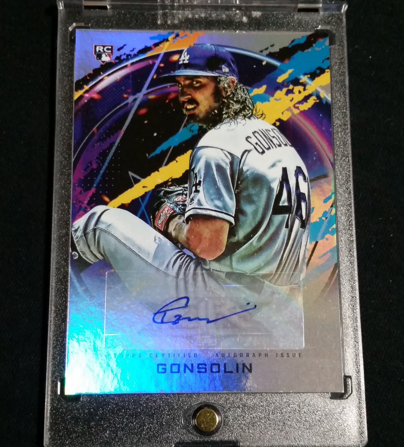 Tony Gonsolin RC Auto 2020 Topps Fire Rookie Autographs Dodgers + Topps ...