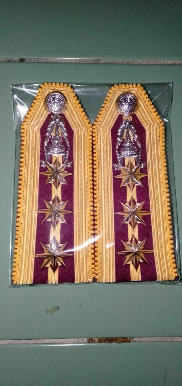 New Police Colonel ROYAL THAI Police RANK SHOULDER BOARDS EPAULETTE RANK