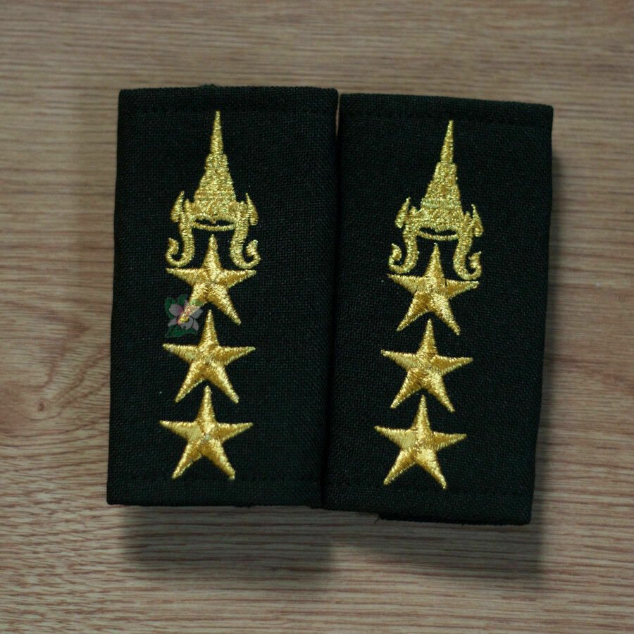 Colonel ROYAL THAI ARMY RANK SHOULDER BOARDS EPAULETTE RTA RANK Fabric