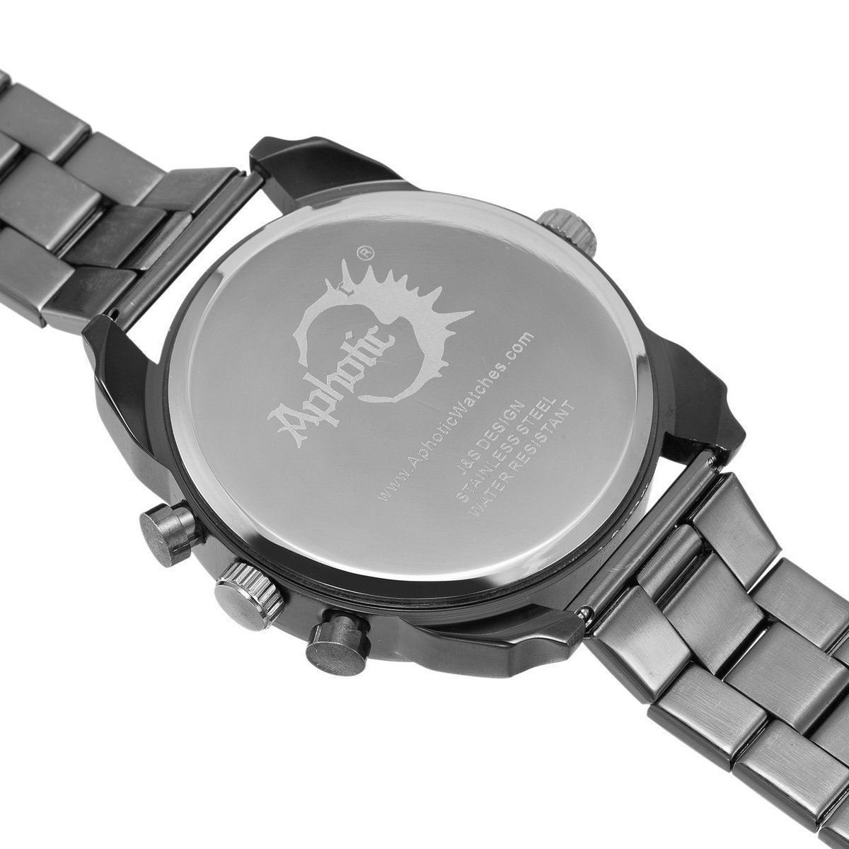 APHOTIC Dual Timezone Fashion Denim Dial Men/Women Watch Black Steel ...