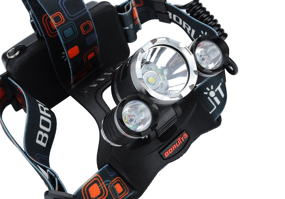 3 CREE XM-L T6 LED Head Lamp - 3800 Lumens, Adjustable Head Strap ...