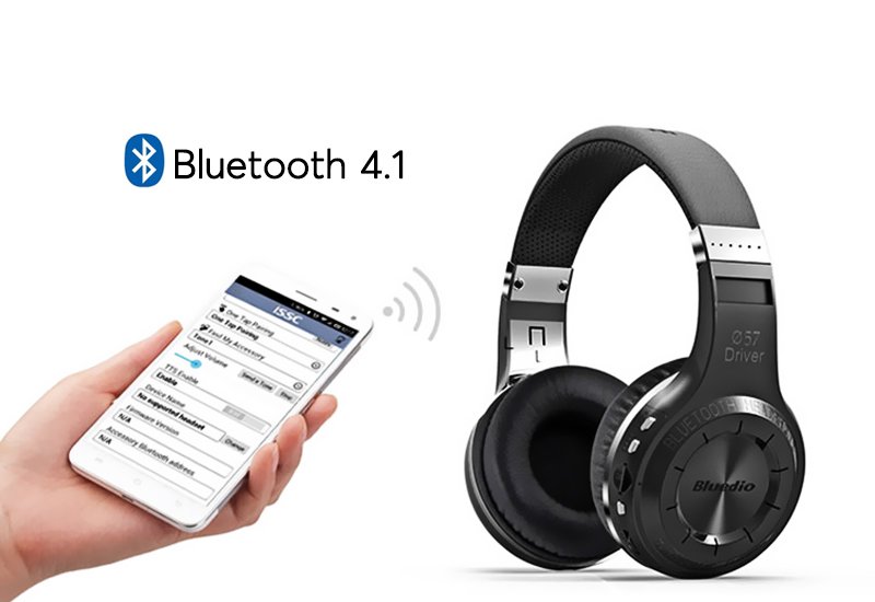 Bluedio H+ Bluetooth Headphones - 16 Ohm, A2DP, AVRCP, HSP, HFP, Micros SD, FM Radio