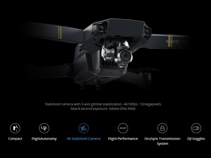 DJI Mavic Pro Platinum Drone Combo - 65km/h, 4K Camera, 30 Minutes ...