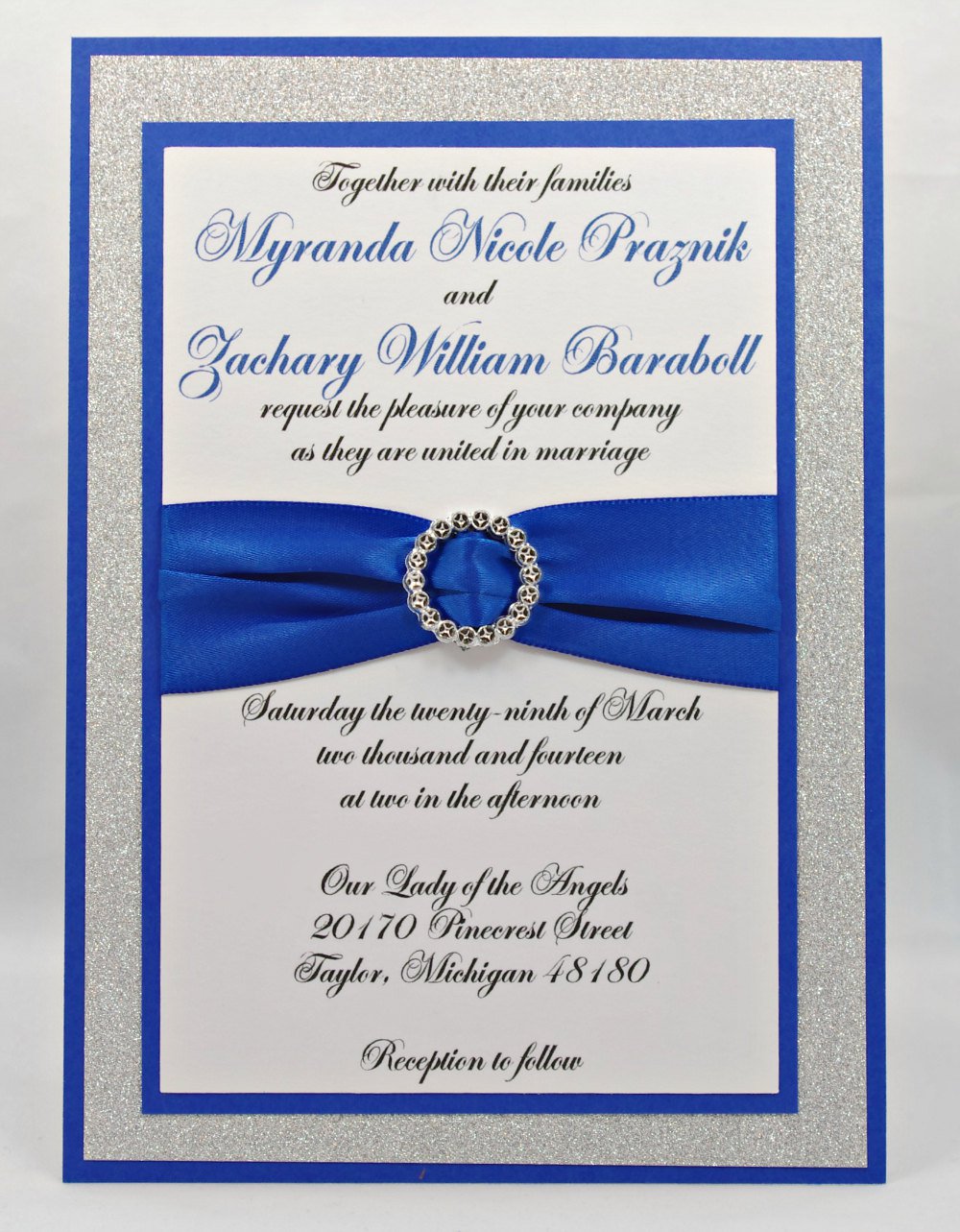Stunning Royal Blue & Silver Glitter Wedding Invitation Full of Bling ... Stunning Royal Blue & Silver Glitter Wedding Invitation Full of Bling ...
