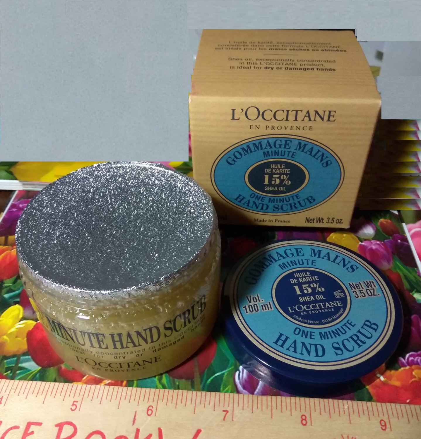 LOccitane One Minute Hand Scrub 3.5 oz / 100 ml Full Size Boxed