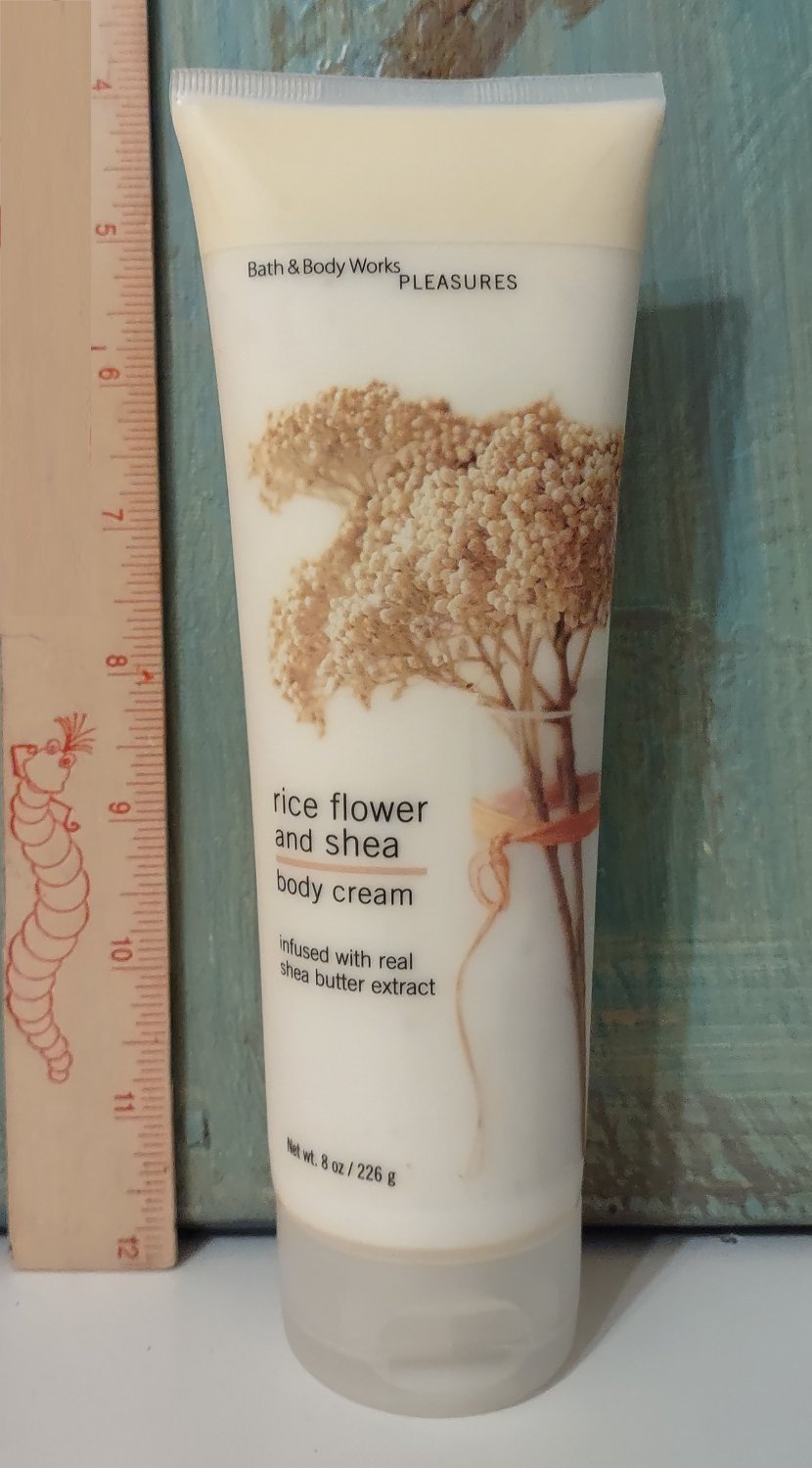 Bath Body Works RICE FLOWER and SHEA Body Cream 8 oz / 226 g Full Size