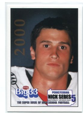 NICK SEBES 2000 Big 33 Pennsylvania PA High School card STANFORD ...