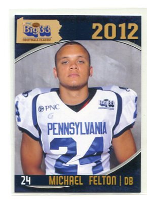 MICHAEL FELTON 2012 Big 33 PA High School card TEMPLE Owls WR