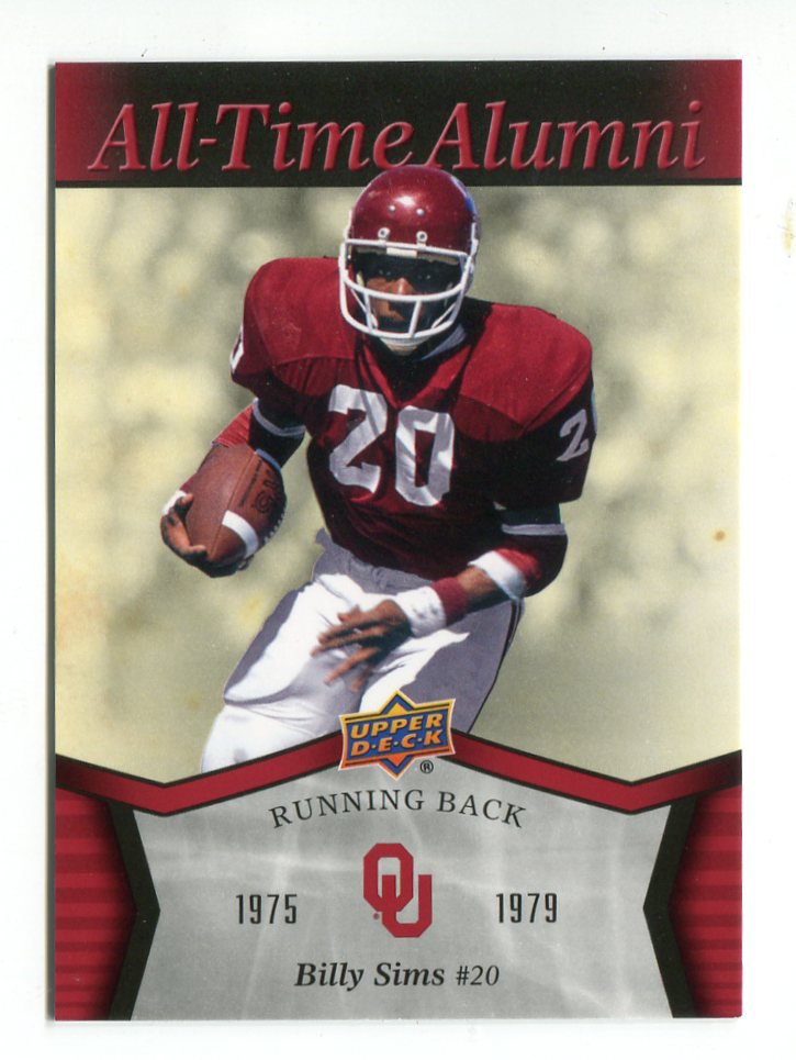 BILLY SIMS 2011 UD College Football Legends All-Time Alumni INSERT ...
