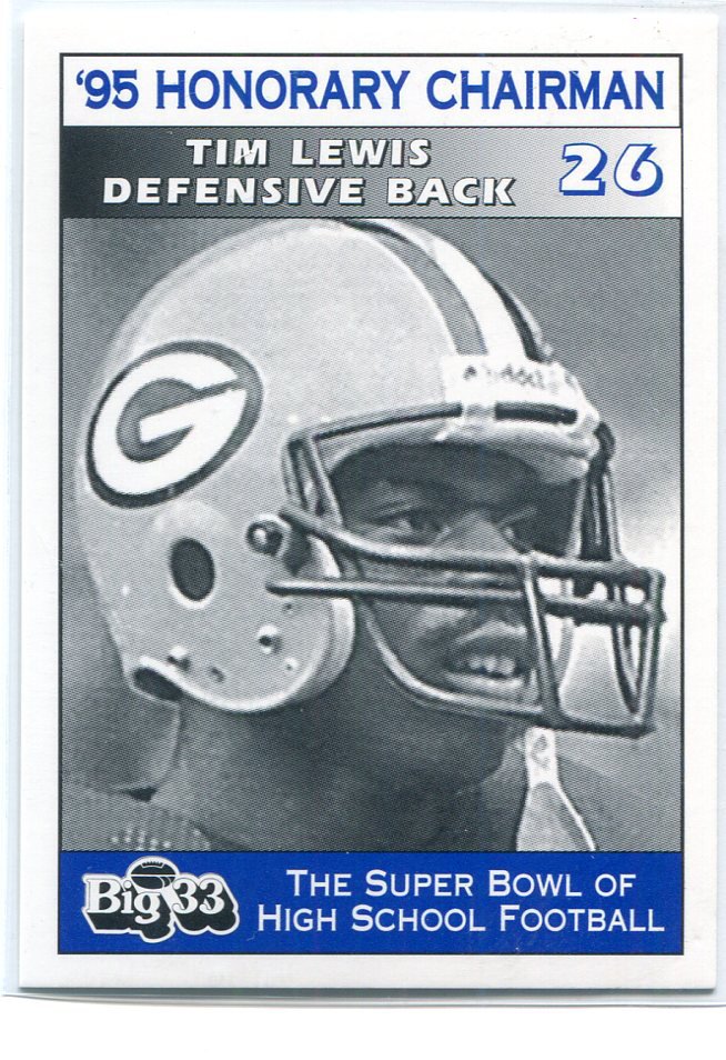 TIM LEWIS 1995 Big 33 Pennsylvania PA High School Honorary Chairman ...