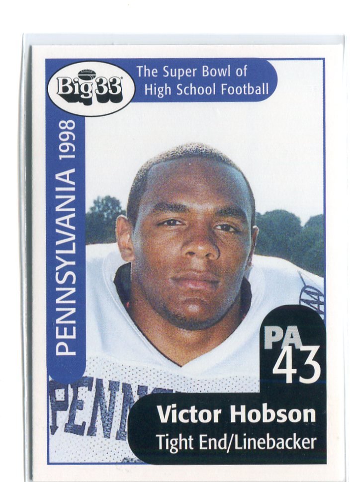 VICTOR HOBSON 1998 Big 33 Pennsylvania PA High School card MICHIGAN ...