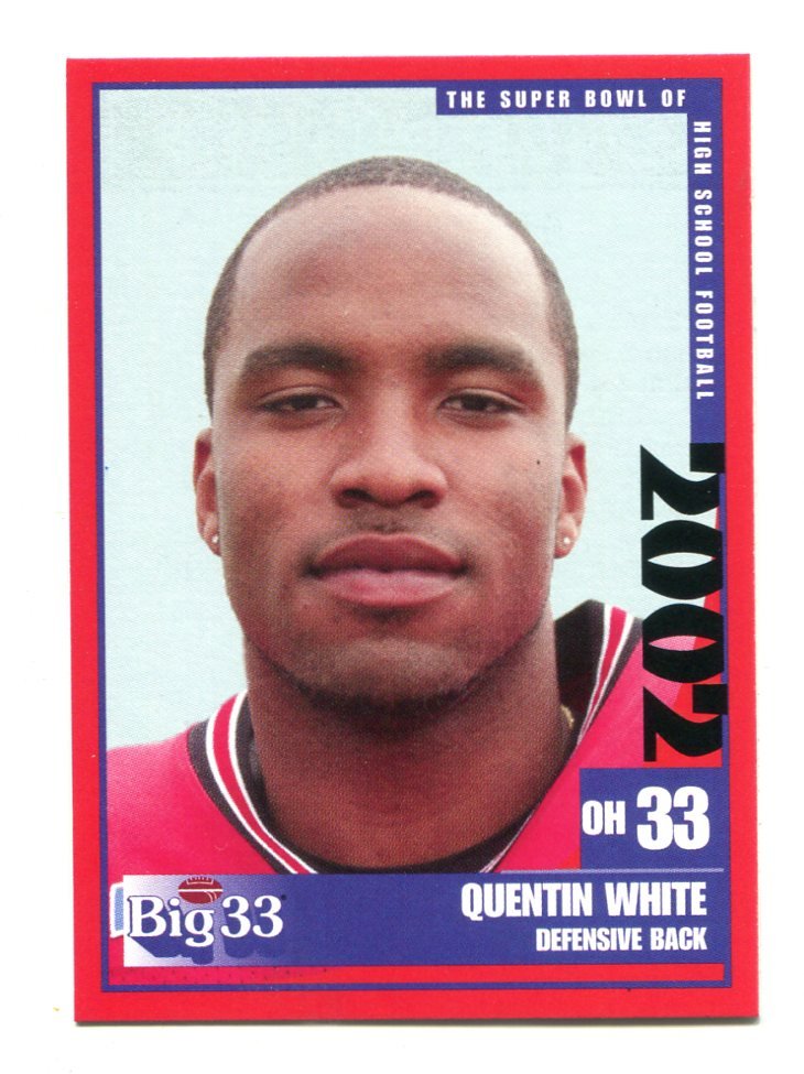 QUENTIN WHITE 2002 Big 33 Ohio OH High School card MINNESOTA Gophers