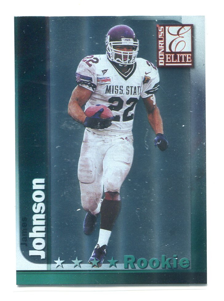 JAMES JOHNSON 1999 Donruss Elite #182 ROOKIE Mississippi Miss State ...