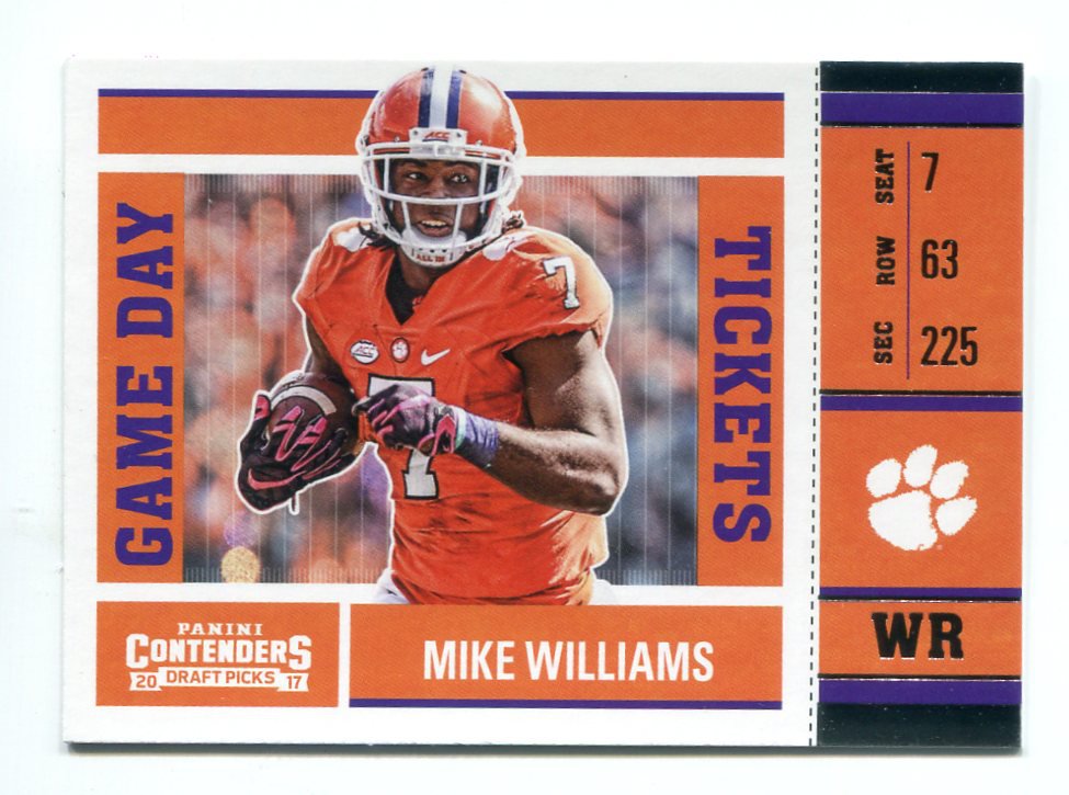 MIKE WILLIAMS 2017 Panini Contenders Draft Picks #9 ROOKIE Clemson ...