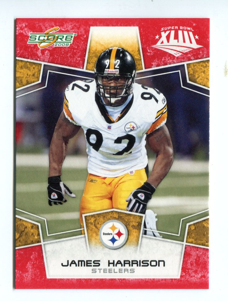 JAMES HARRISON 2008 Score Super Bowl RED ROOKIE Kent State STEELERS