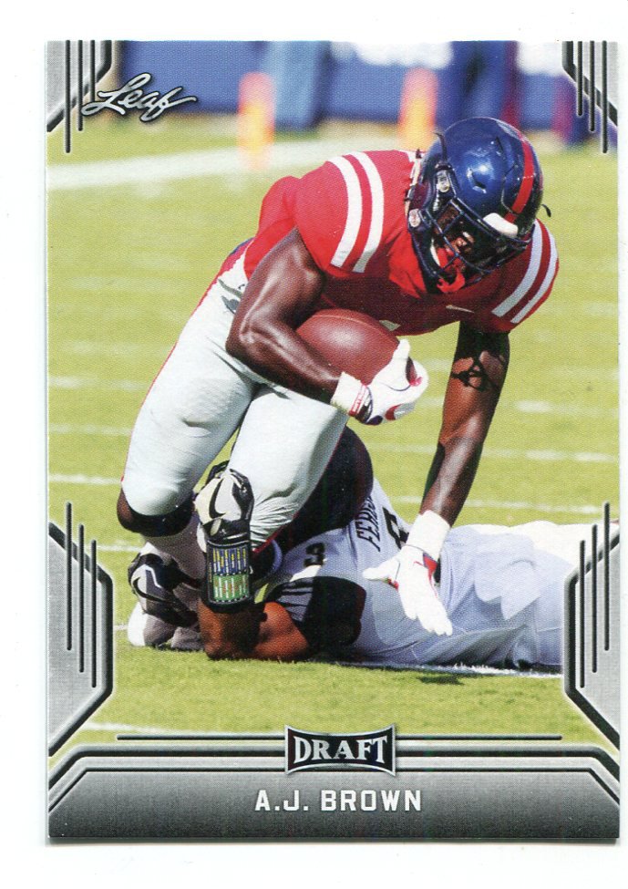 A.J. AJ BROWN 2019 Leaf Draft #1 ROOKIE Ole Miss Rebels TITANS
