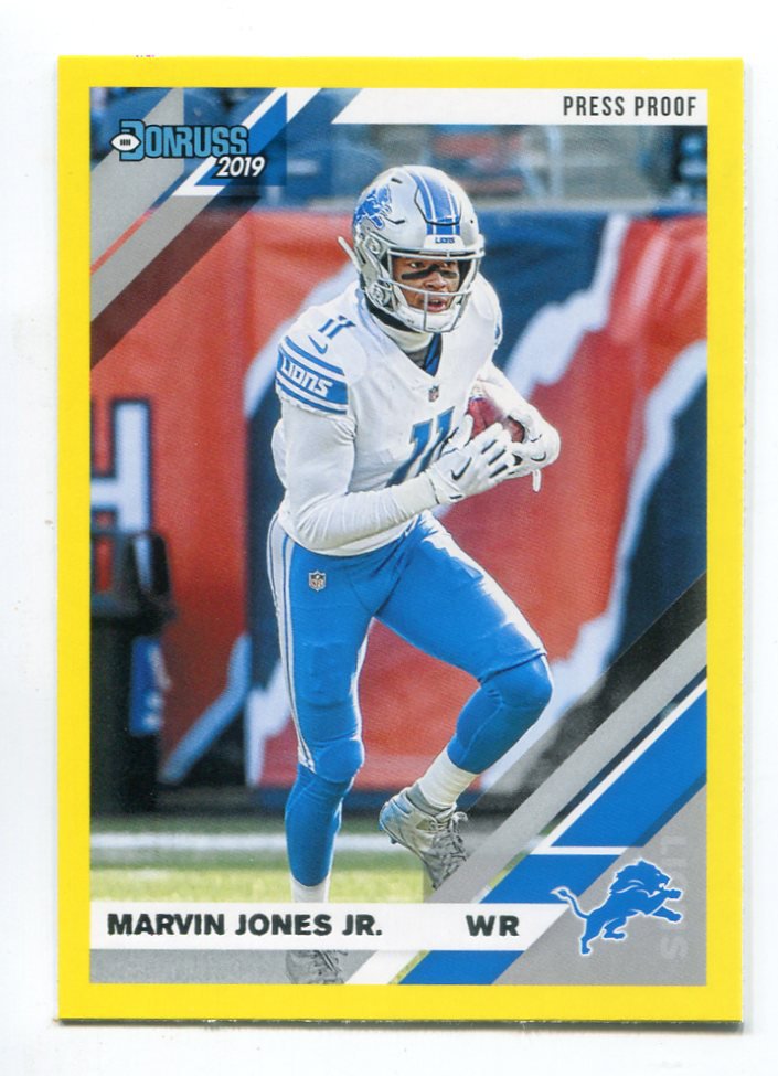 LH) MARVIN JONES Jr. 2019 Panini Donruss YELLOW Press Proof #92 Cal ...
