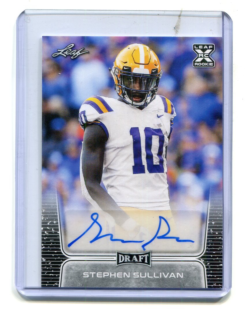 STEPHEN SULLIVAN 2020 Leaf Draft AUTO Signed ROOKIE LSU Tigers SEAHAWKS ...