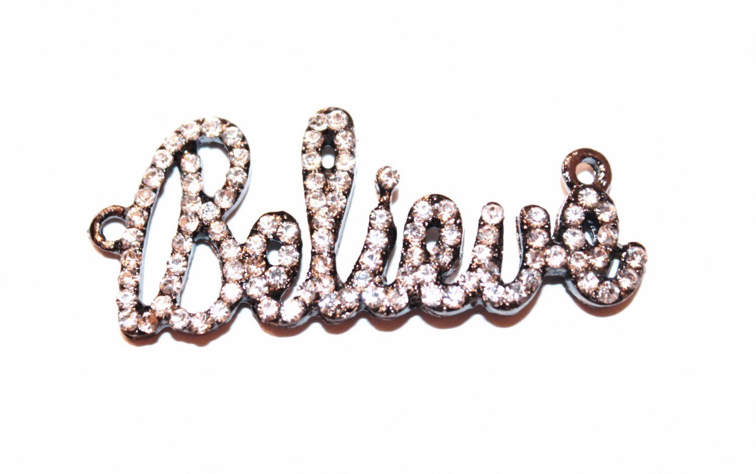 Rhinestone Believe Charm Connector