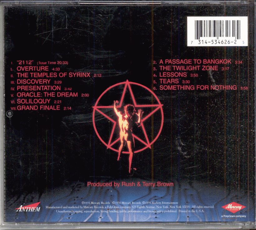 RUSH 2112--MUSIC CD