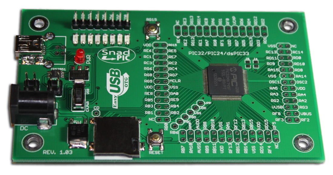 PIC32 PIC24 dsPIC33 USB OTG Development Board Starter kit Plug-inTQFP100 SD Card