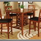 5 Pc Modern Cherry Counter Height Dining Room Table & Chairs Set TBQD791