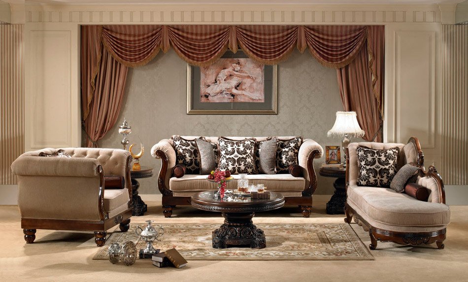 3 Pc Formal Luxury Sofa, Chaise and Chair Traditional Living Room Set ...