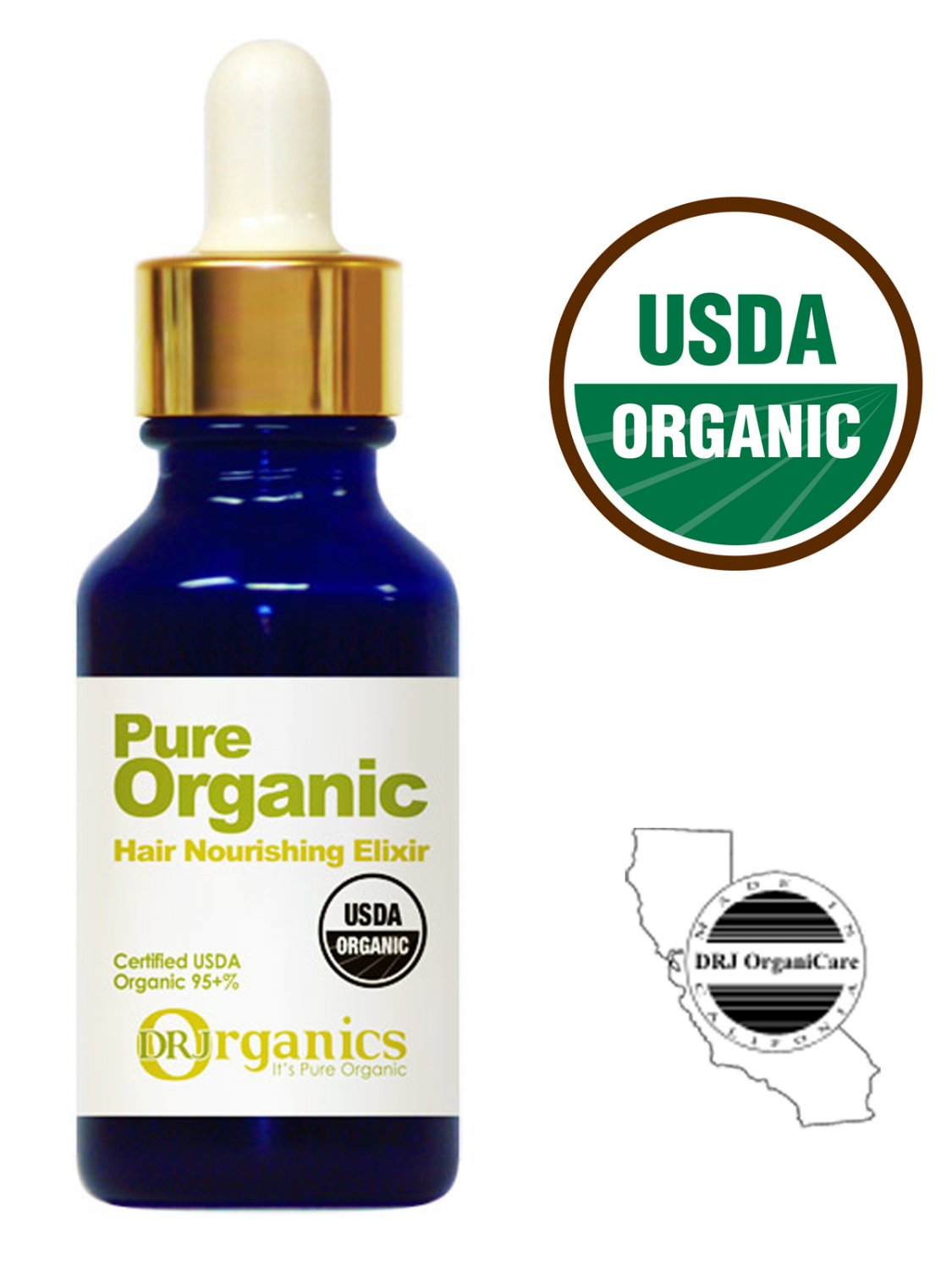 DRJ Organics Pure Organic Hair Nourishing Elixir, strengthens from root ...