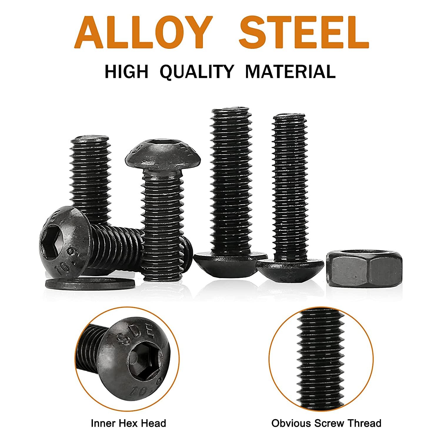 590 PC Bolts and Nuts Assortment, Metric M3 M4 M5 M6