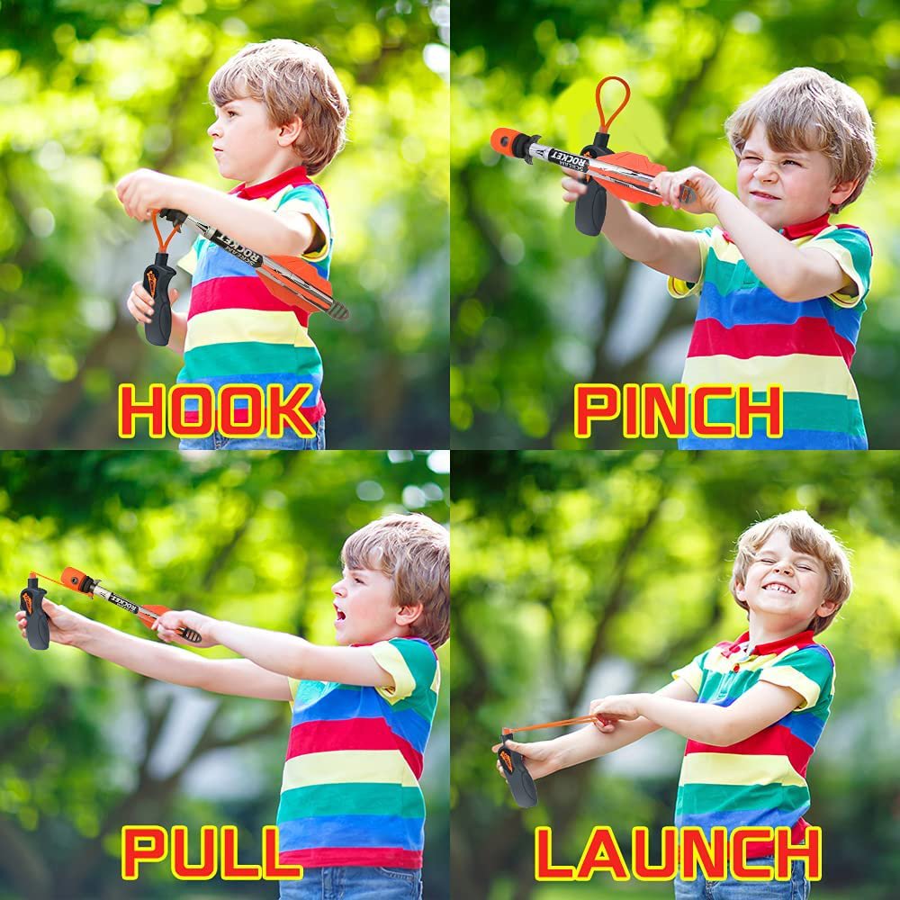 Slingshot Rocket Launcher Toys for Kids - Air Foam Scream Rocket with 2 ...