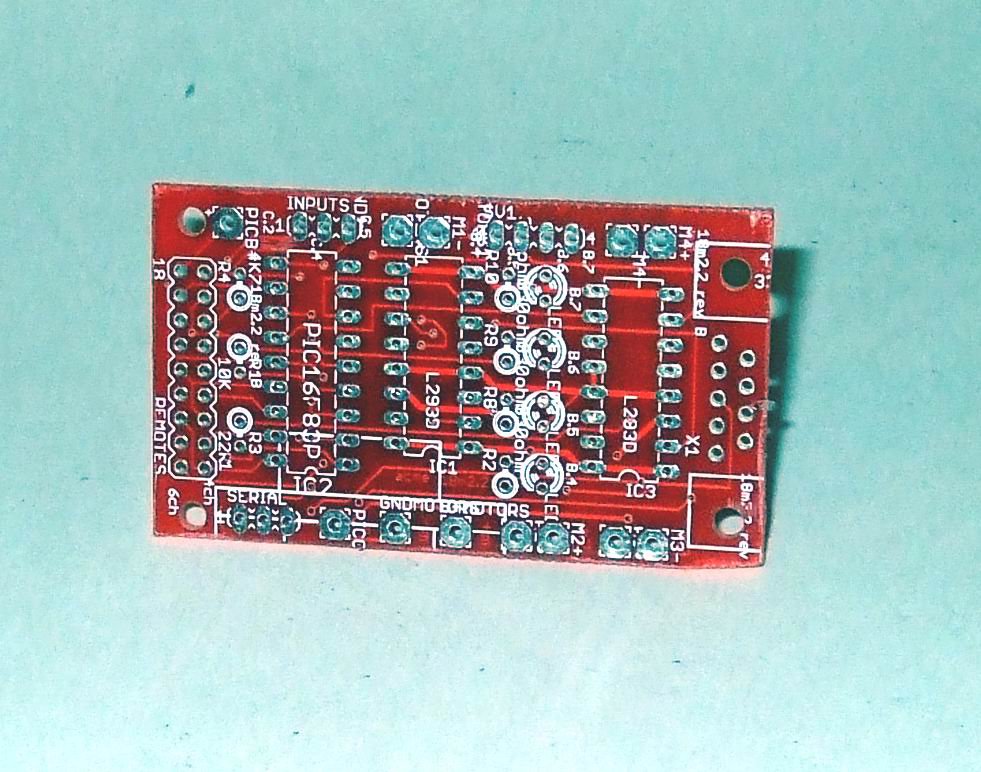 Picaxe 18M2 Breakout mini CIRCUIT BOARD ONLY 2 L293D motor drivers RF input