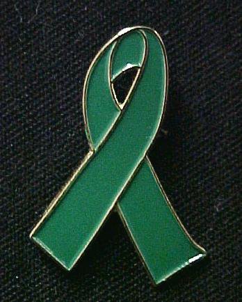 Kidney Cancer Awareness Green Ribbon Lapel Pin New