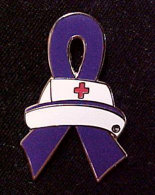 Epilepsy Awareness Nursing Nurse Cap Red Cross Purple Ribbon Lapel Pin New