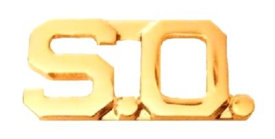 S.O. Collar Pin Set Security Officer Gold Plate 1/2" Cut Out Letters ...