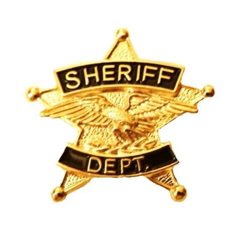 Sheriff Department Tie Tac 5 Point Star Eagle Officer Gold Plated P3800G