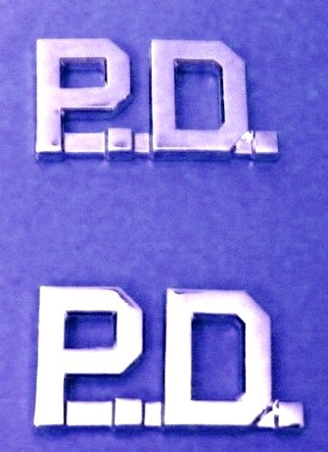 P.D. Collar Pin Police Department Set PD Nickel Metal Cut Out Letters ...